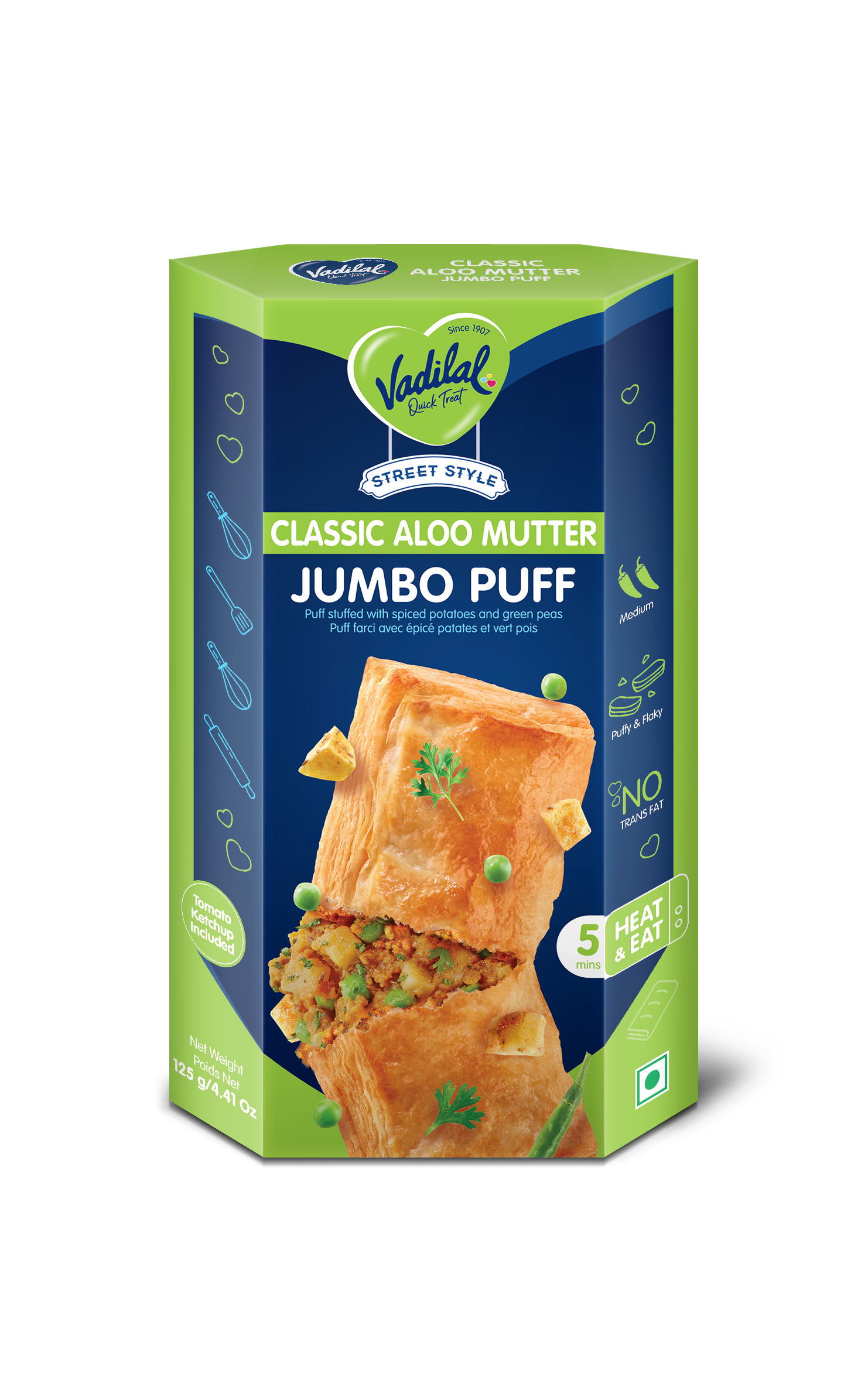 Classic Aloo Mutter Jumbo Puff – Vadilal Quick Treat