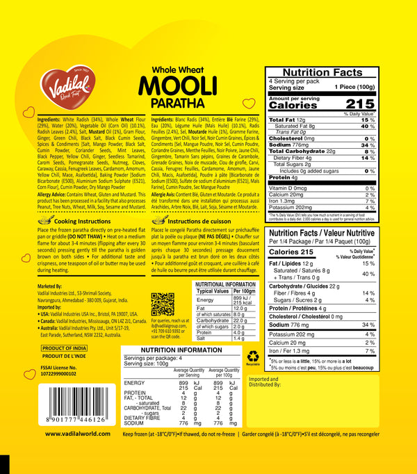 Mooli Paratha – Vadilal Quick Treat