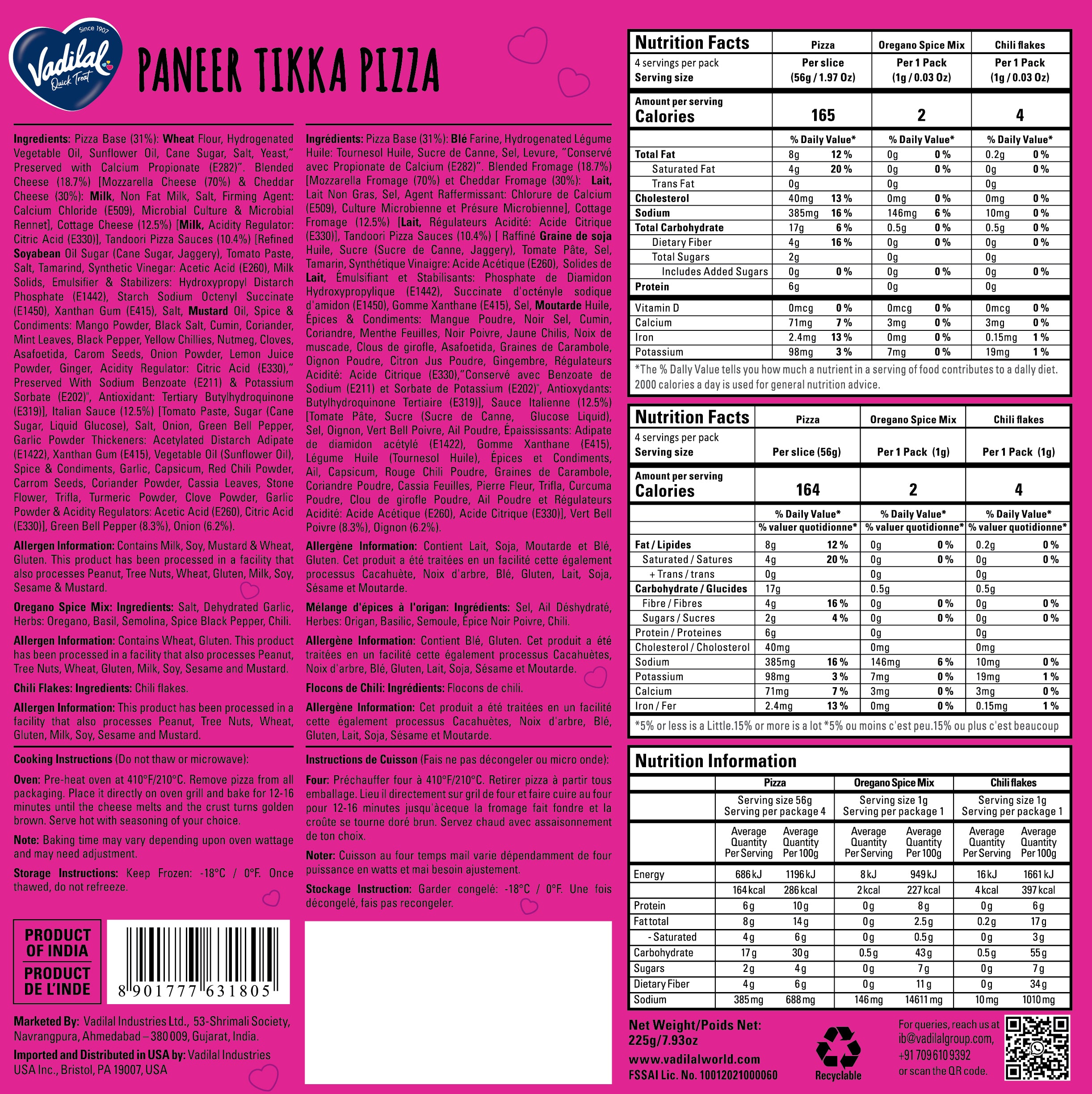 Paneer Tikka Pizza – Vadilal Quick Treat