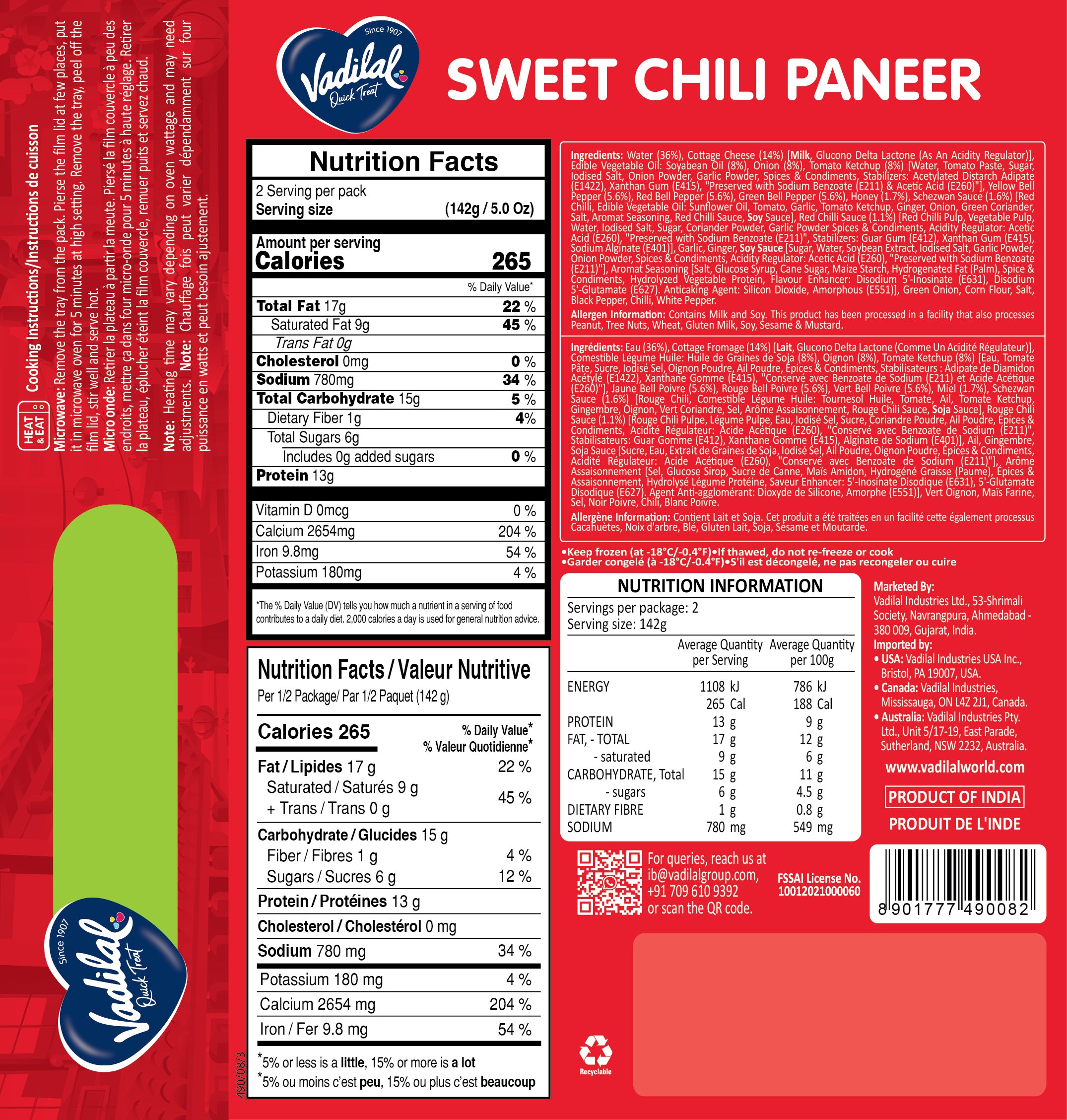 Sweet Chilli Paneer – Vadilal Quick Treat