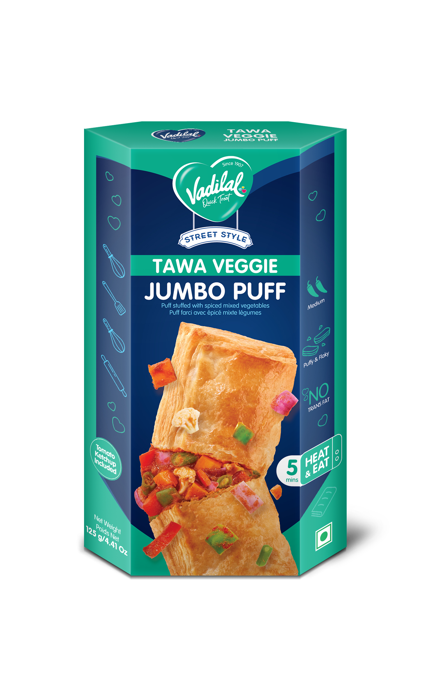 Tawa Veggie Jumbo Puff – Vadilal Quick Treat
