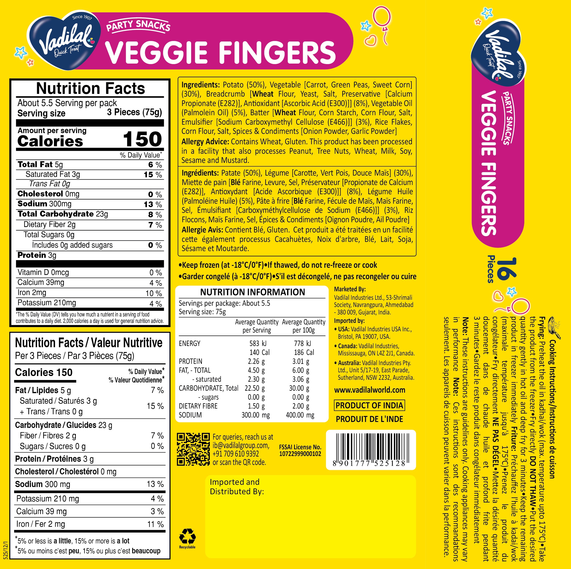 Veggie Fingers – Vadilal Quick Treat