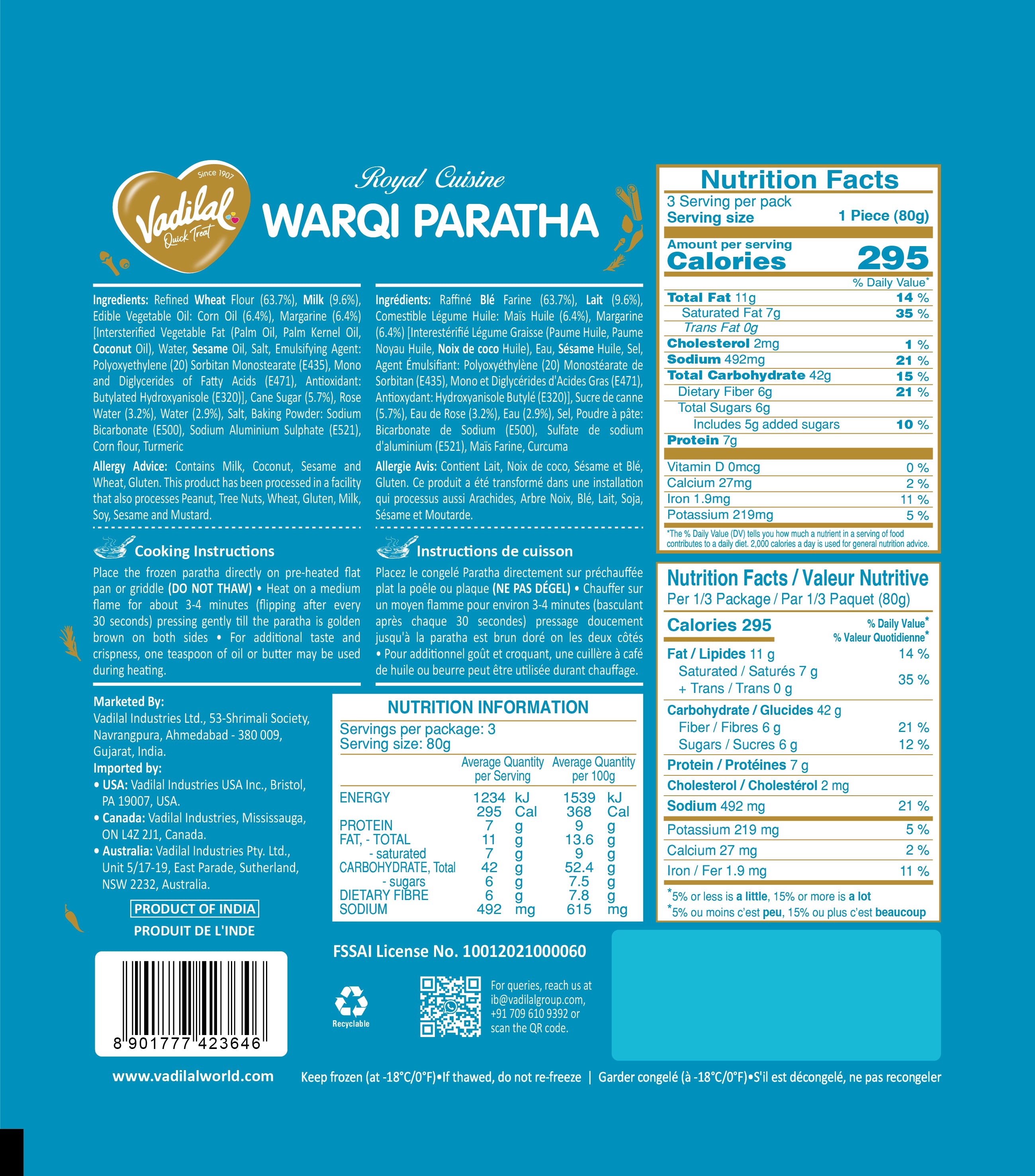 WARQI Paratha – Vadilal Quick Treat